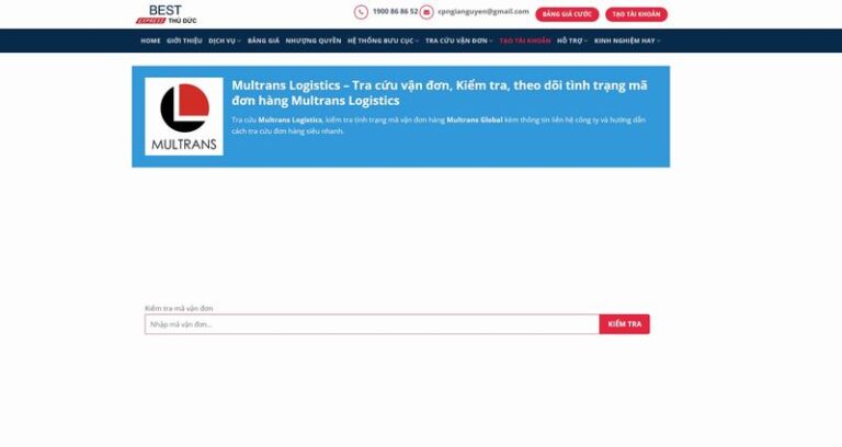 Multrans Logistics | Tra cứu vận đơn, kiểm tra đơn hàng Multrans