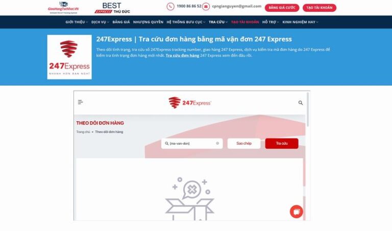 247Express | Tra cứu đơn hàng bằng mã vận đơn 247 Express