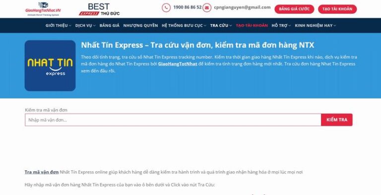 Nhất Tín Express | Tra cứu đơn hàng bằng mã vận đơn NTX